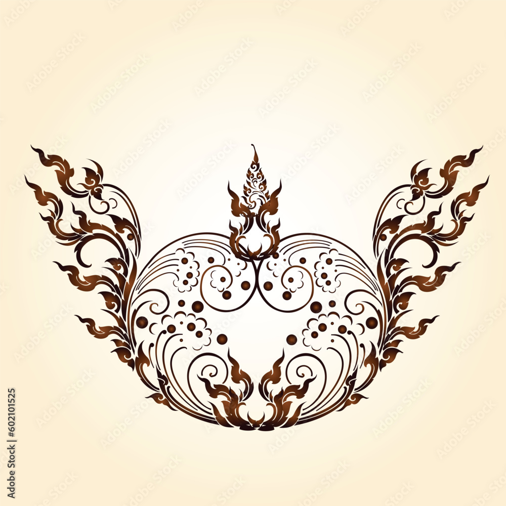 Vector illustration. Thai art pattern or Line Thai background wallpaper ...