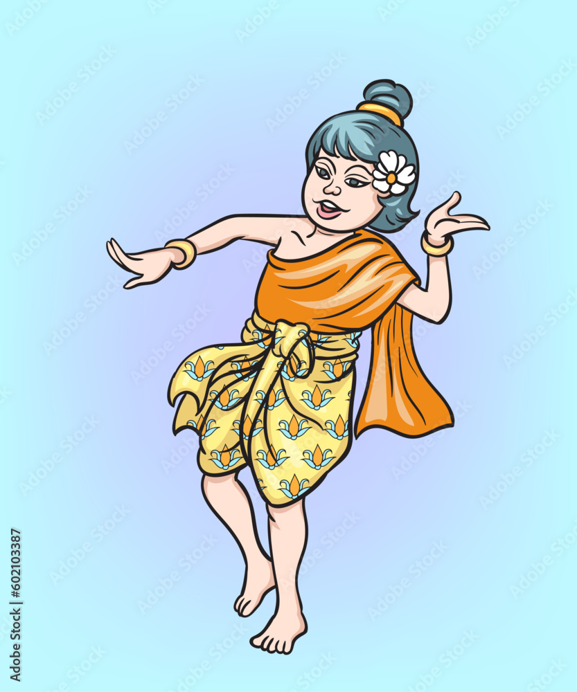 Thai traditional dance, Thai children, Thai cartoons. pop art retro ...