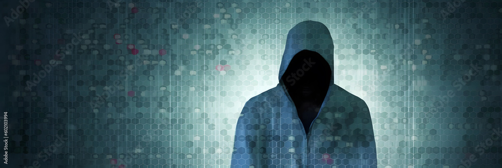 Hacker without face. Concept of dark web, hacking cybersecurity. AI ...