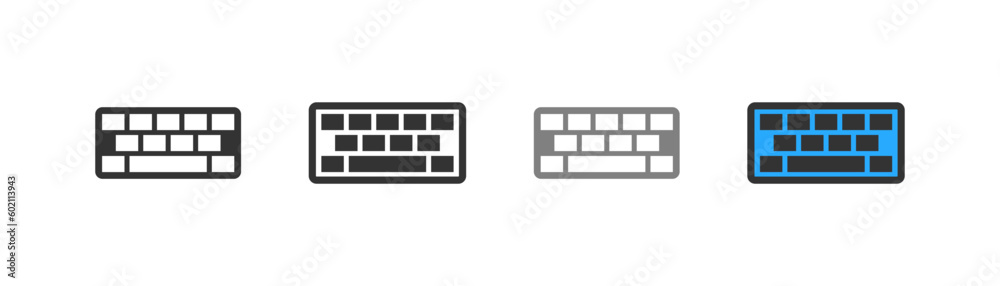 Keyboard icon on light background. Smartphone keypad symbol. Wireless ...