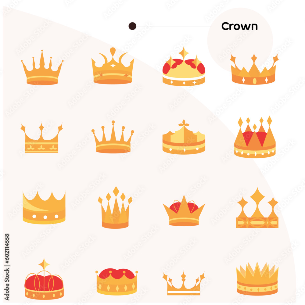 Crown vector set, crown, king, queen, kingdom, vector, gold, coronet ...