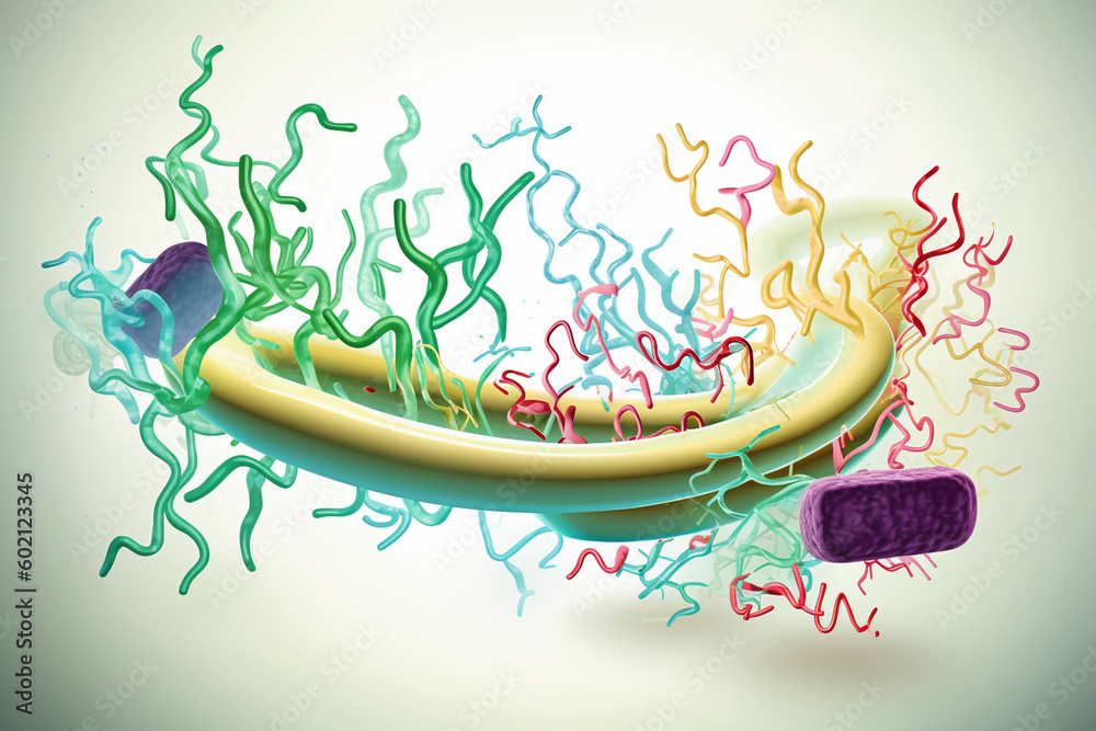 A graphic illustration of bacterial conjugation, with the exchange of ...