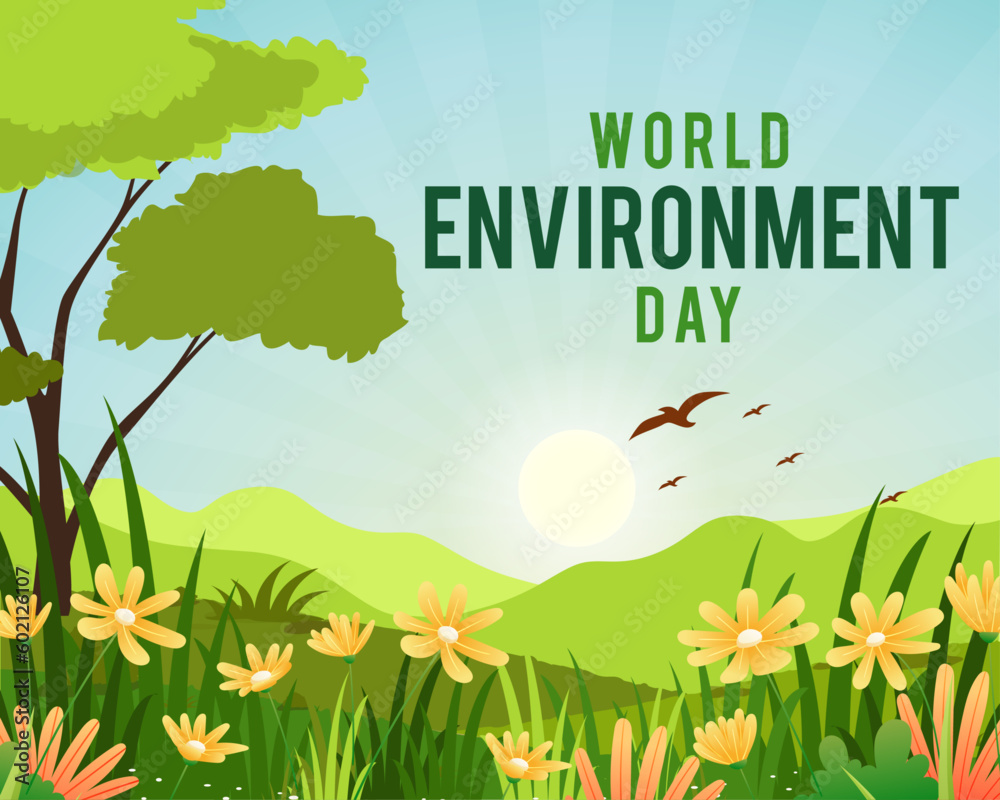 World Environment Day, Importance of protecting nature. Concept of the Environment World Earth ...
