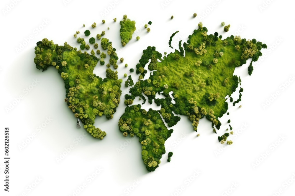 Ecological map symbolizes the protection of the environment ,isolated ...