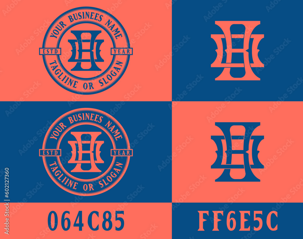 OB monogram logo design with circle badge and color codes. Fully ...