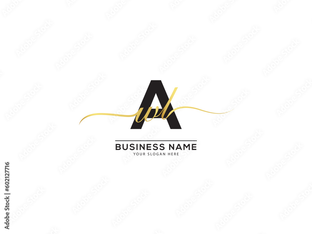 Vetor de Awl Signature Letter Logo, wal, awl Logo Design For Business ...