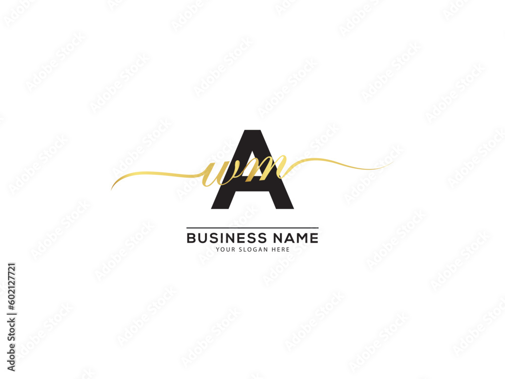 Awm Signature Letter Logo, wam, awm Logo Design For Business Stock ...
