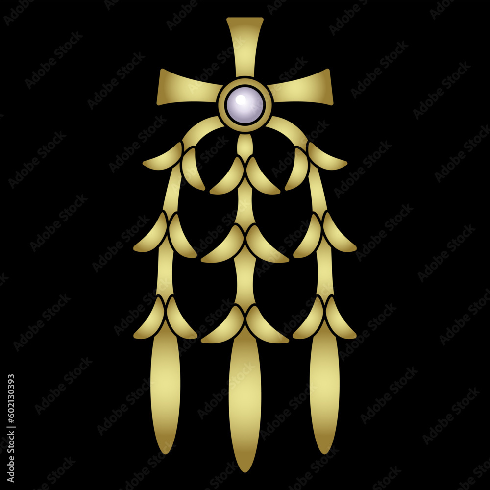 Ethnic ancient Egyptian ornament with stylized floral motifs and cross ...