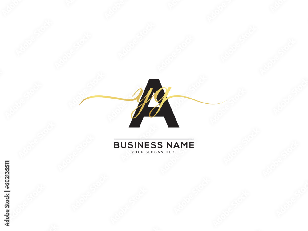 Simple Signature AyG Logo Letter, Typography yag yag Alphabet Letter ...