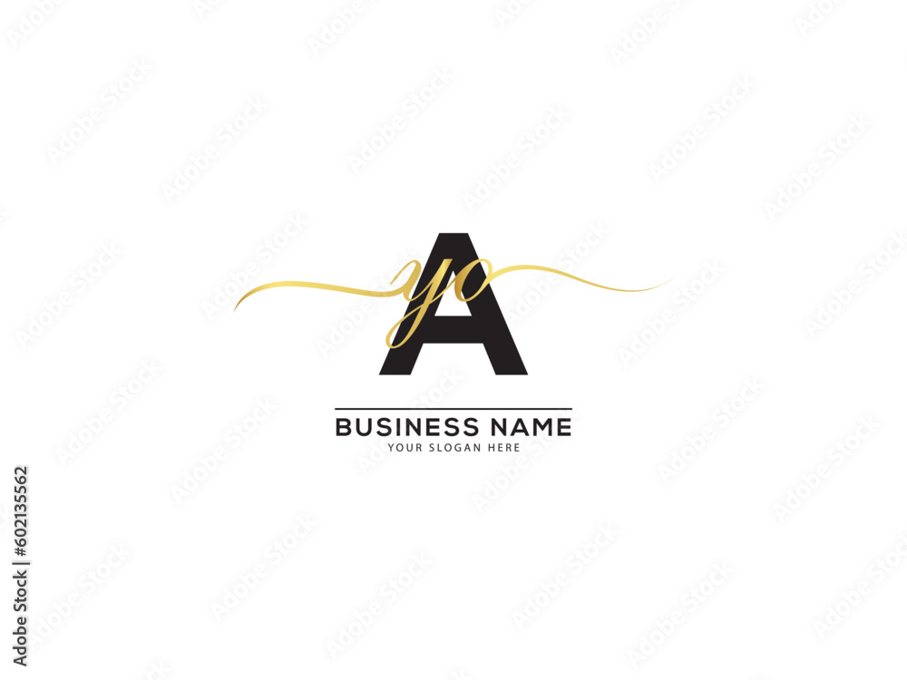 Simple Signature AyO Logo Letter, Typography yao yao Alphabet Letter ...