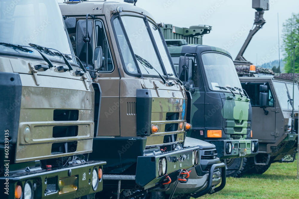 Military vehicles. Combat howitzer. Modern military vehicle with cannon ...