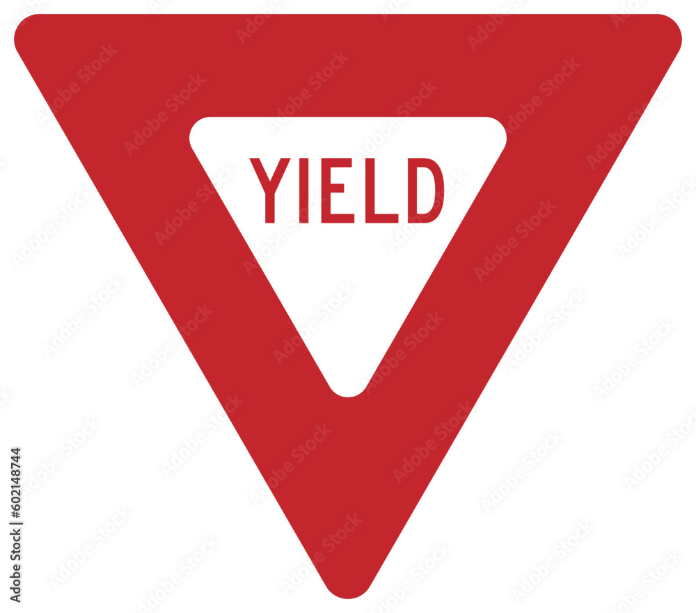 Yield sign traffic sign vector illustration. Stock Vector | Adobe Stock
