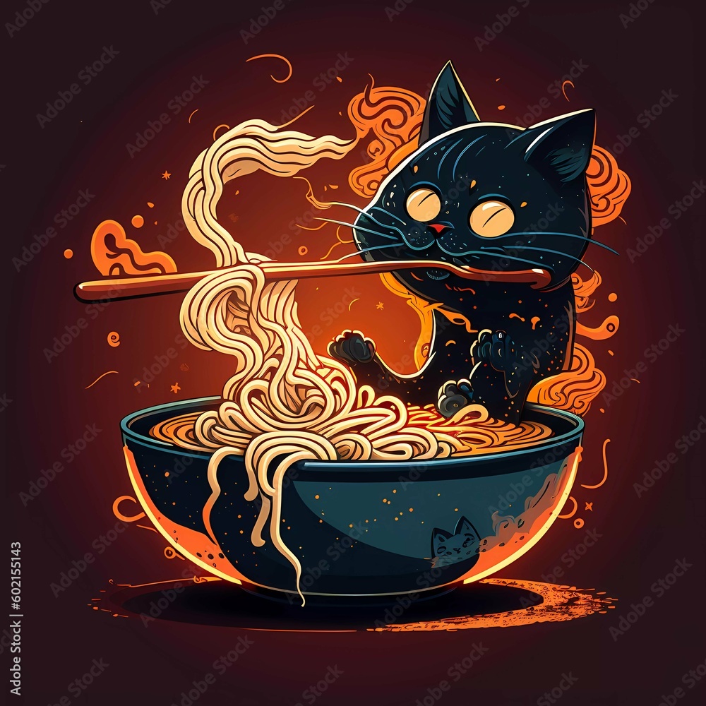 Ramen, Cat, japan, restaurant, tokyo, food, japan cuisine, chinese ...