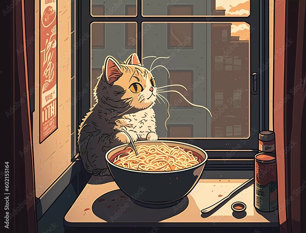 Ramen, Cat, japan, restaurant, tokyo, food, japan cuisine, chinese ...