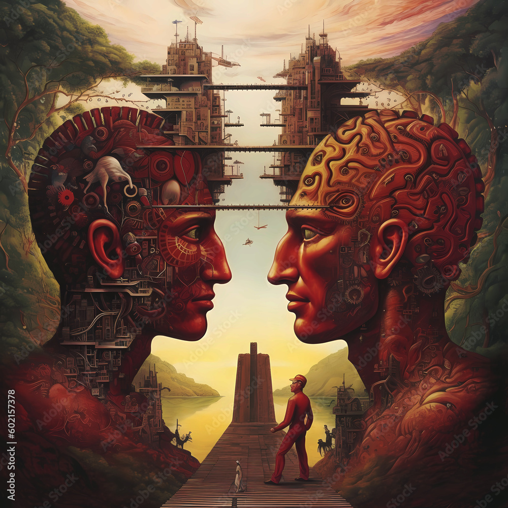 mechanical brain, human, technology, computerization, digitalization ...