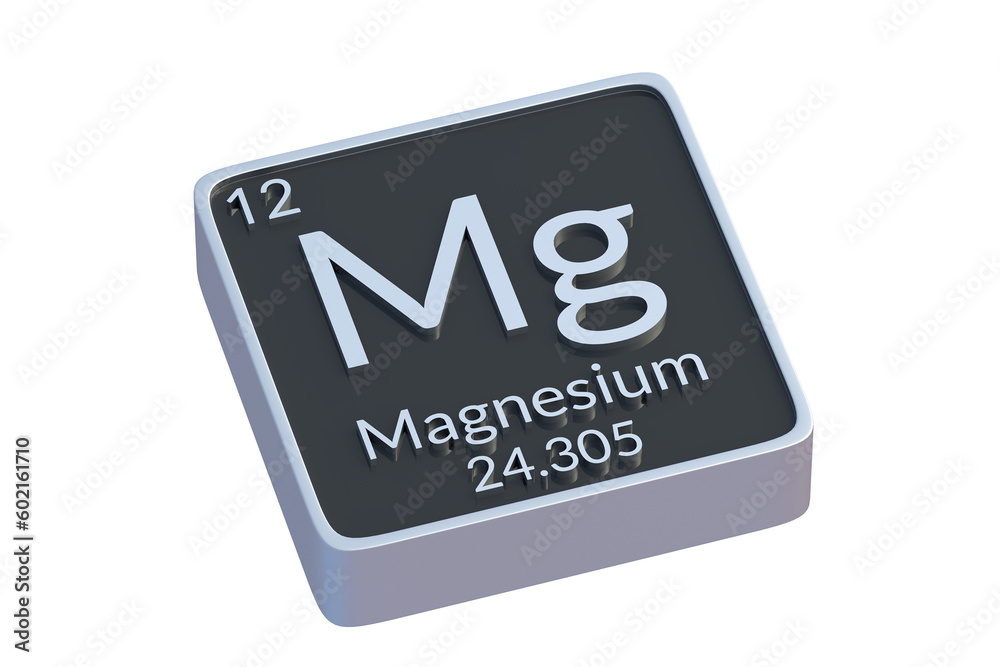 Magnesium Mg chemical element of periodic table isolated on white ...