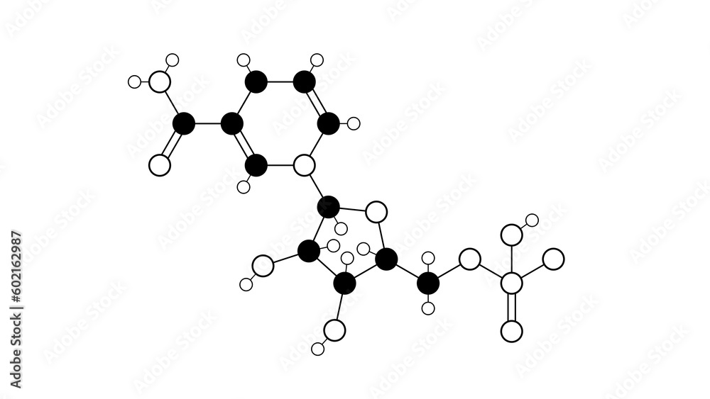 nicotinamide mononucleotide molecule, structural chemical formula, ball ...