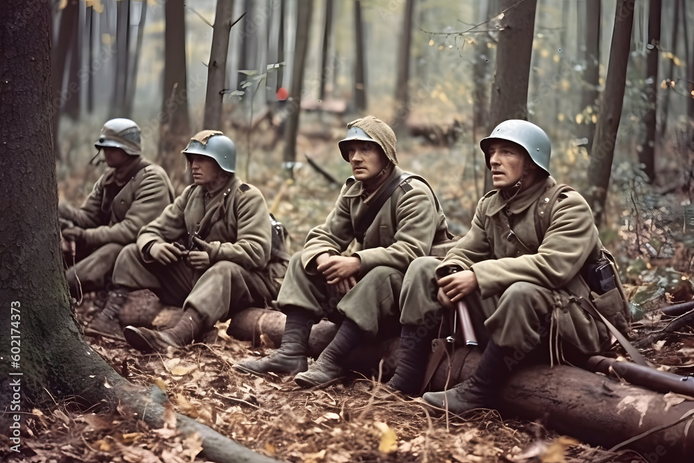 German soldiers in World War II. Neural network AI generated Stock ...