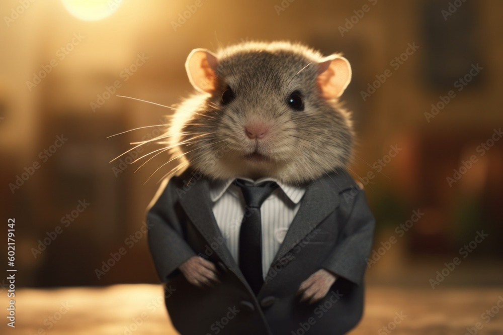 Anthropomorphic hamster dressed in a suit like a businessman. Business ...