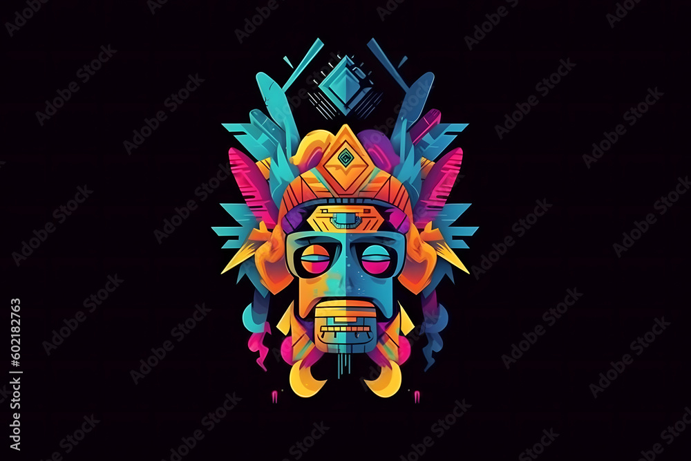 art of aztec mayan god. Neural network AI generated art Generative AI ...