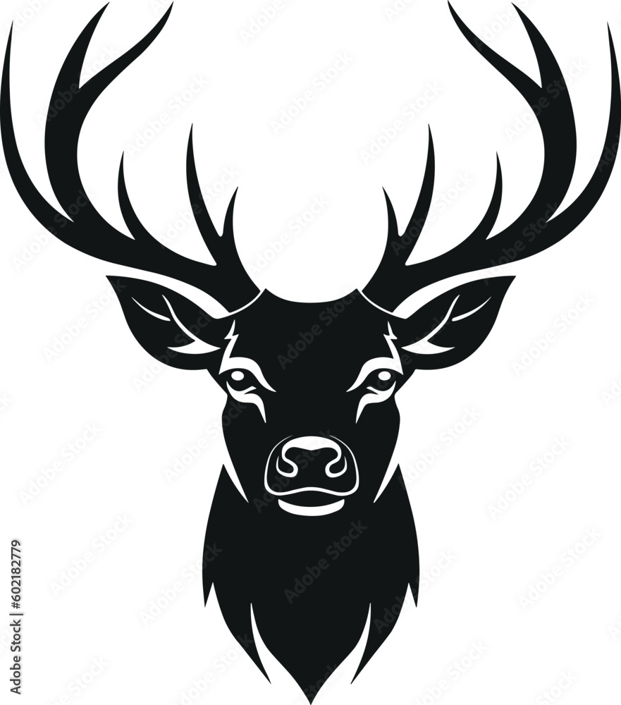 Photo & Art Print Buck, Deer, head Logo, Vector illustration design ...