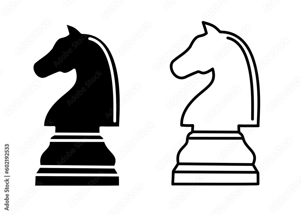 black knight chess sign lillustration on transparent background. Chess ...