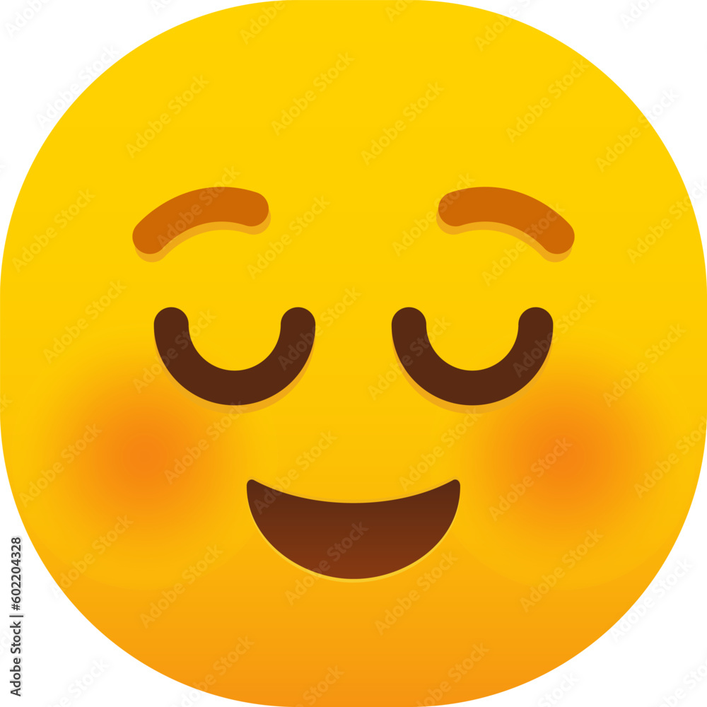 Relieved emoticon face icon Stock Vector | Adobe Stock