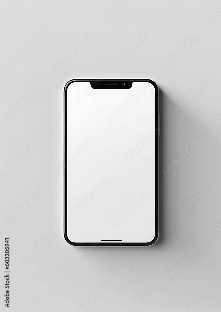 mockup blank white screen high closeup cell phone sharp nose rounded ...