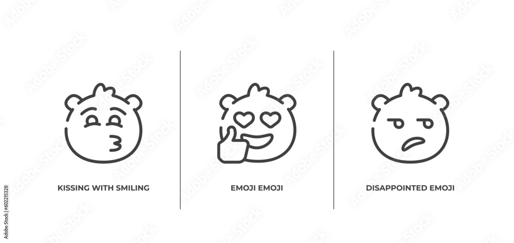 Vektorová grafika „emoji outline icons set. thin line icons sheet ... Vektorová grafika „emoji outline icons set. thin line icons sheet ...