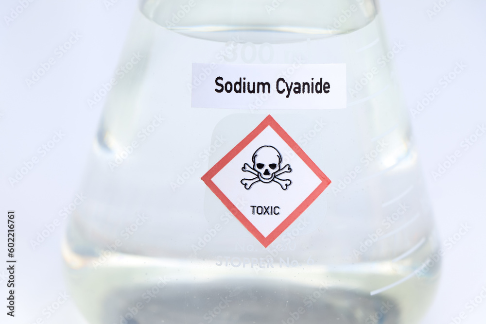 Sodium Cyanide Solution, Hazardous chemicals and symbols on containers ...