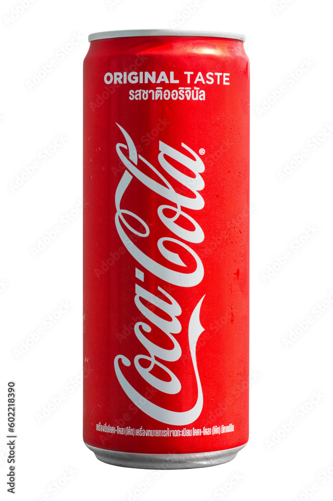 sparkling Coca-Cola drink in Thai. transparent background. Isolated ...