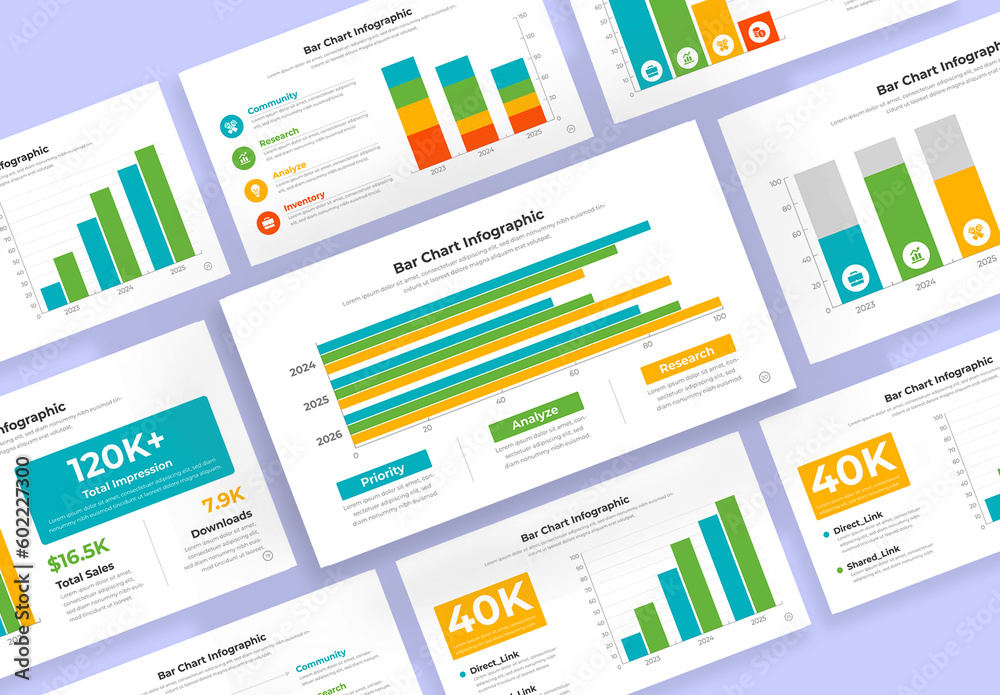 Bar Chart Business Statistics Infographic Presentation Layout Stock ...