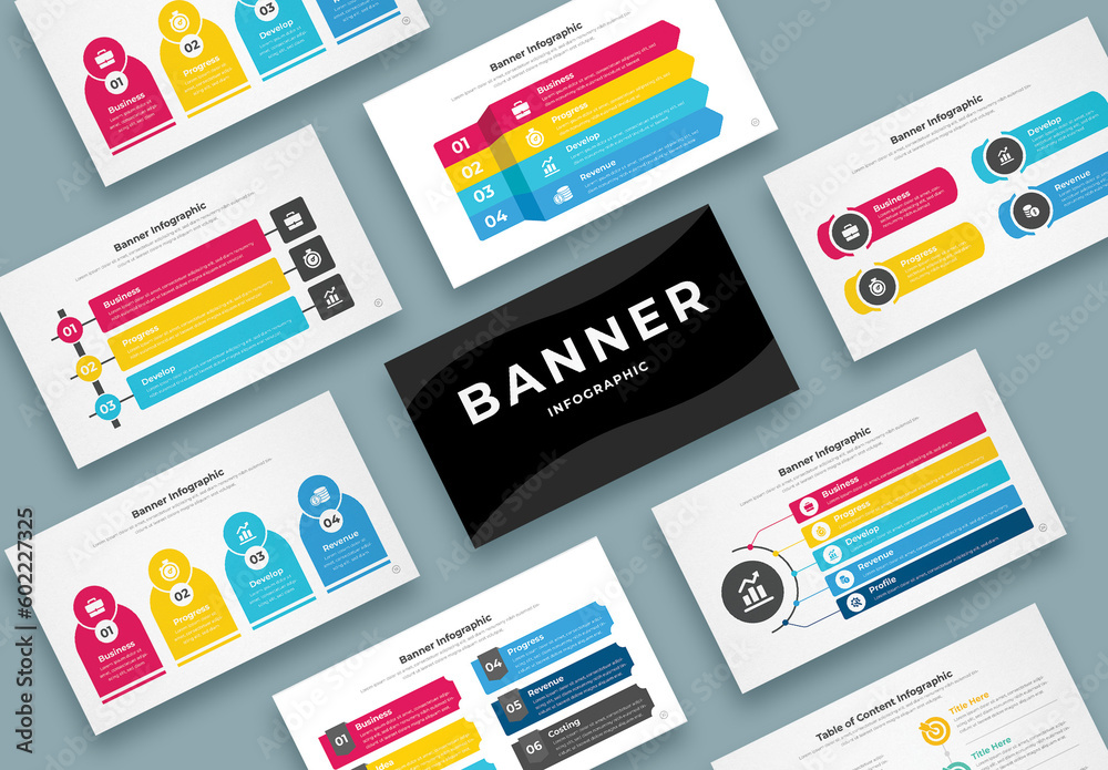 Colorful Banner Infographic Layout Template Stock Template | Adobe Stock