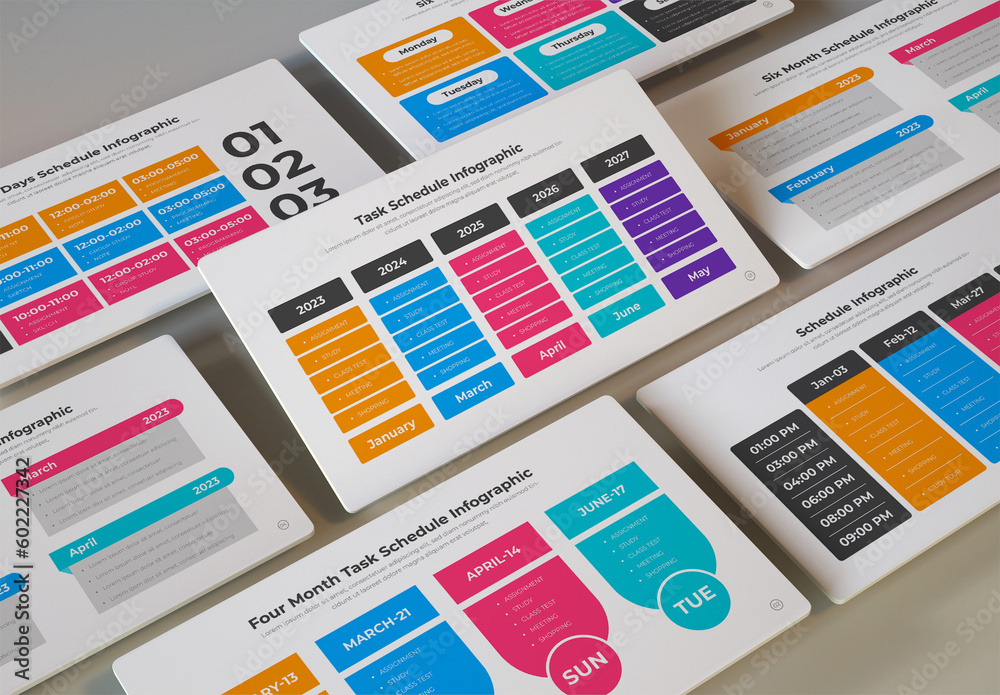 Task Schedule Infographic Template Stock Template | Adobe Stock