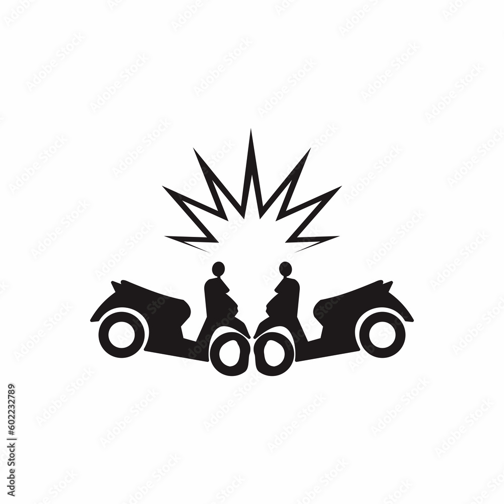 Road safety accident vector illustration. Icon and symbol. Crash ...