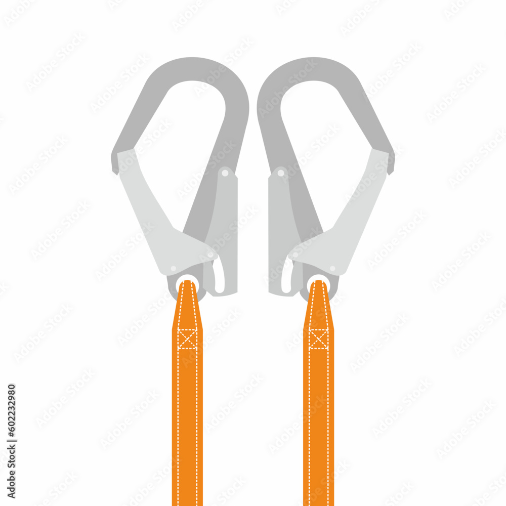 Colorful isolated of safety harness hook for working at height ...