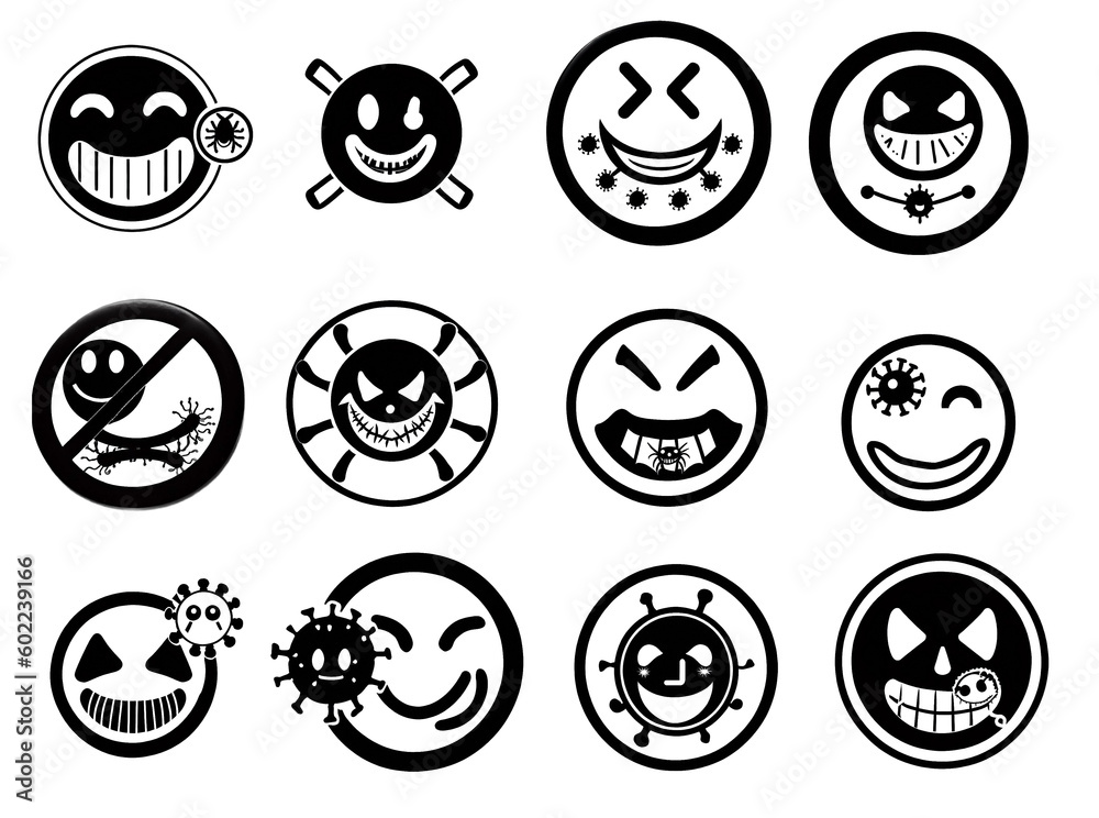 a collection of smiley face symbols that represent malware, all placed ...