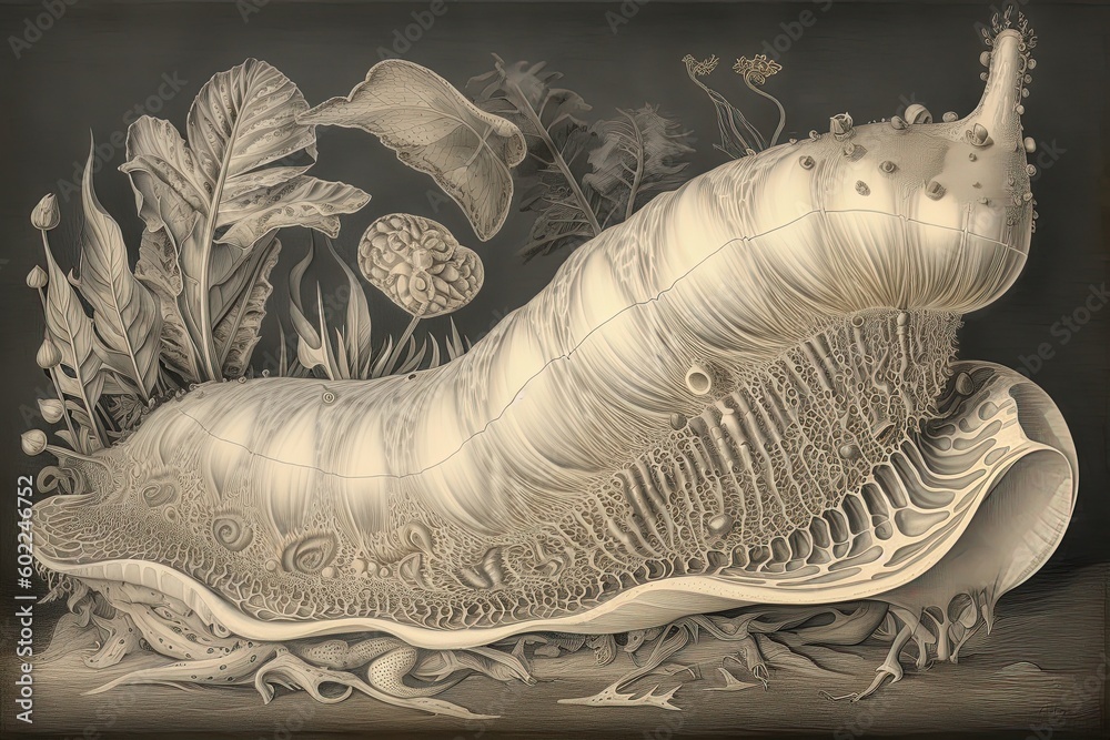 Delicate and Intricate: A Fine-detailed Drawing of a Banana Slug with ...