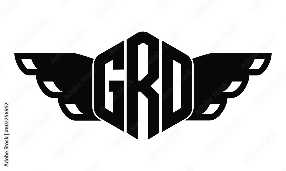 GRO three-letter butterfly iconic logo design vector template | polygon ...