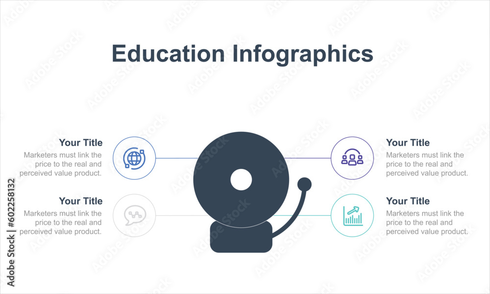 Infographics Education With 4 Options Study And Education Concept