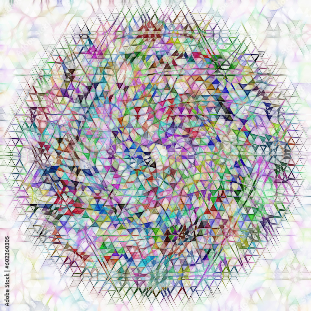 Spirograph style overlapping colourful pattern and design on a plain ...