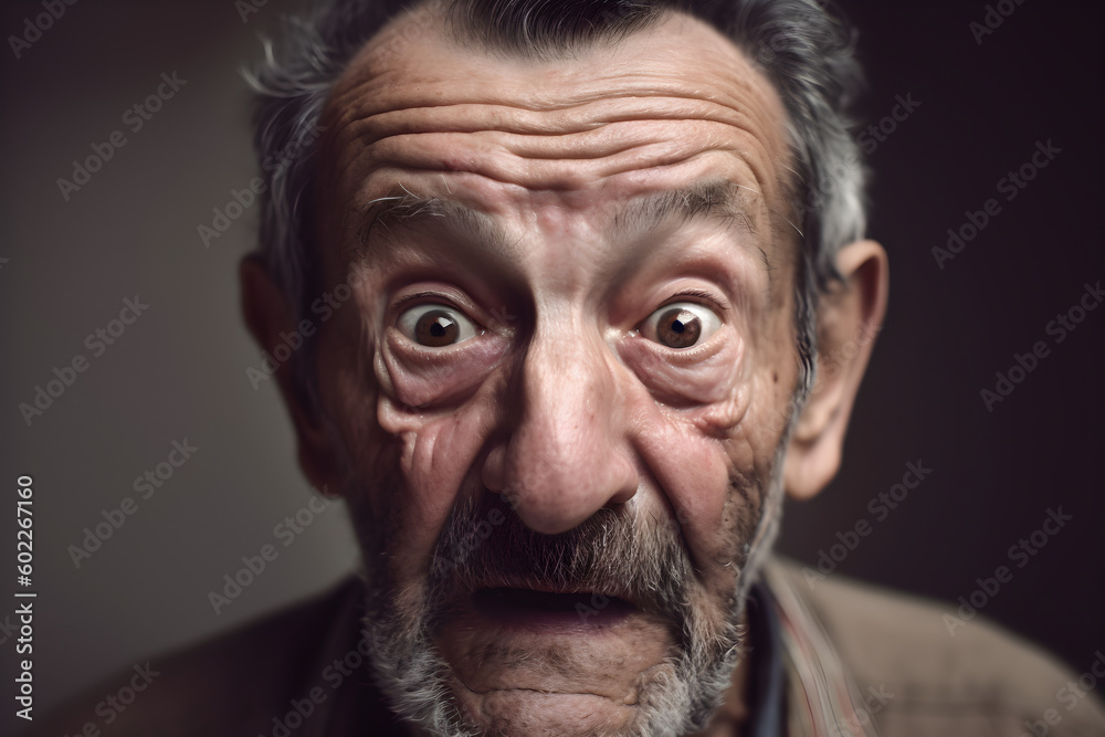 Photo & Art Print Funny old man who is extremely disgusted. Generative ...