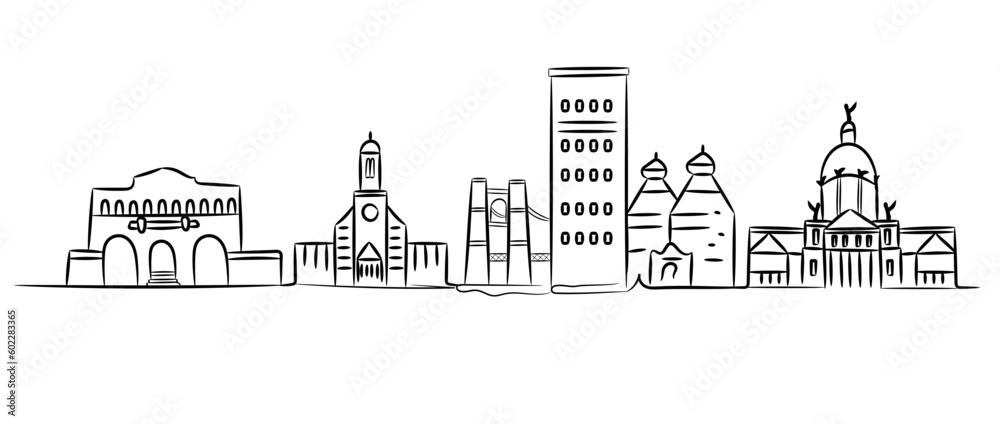 Waco city skyline outline doodle Stock Vector | Adobe Stock