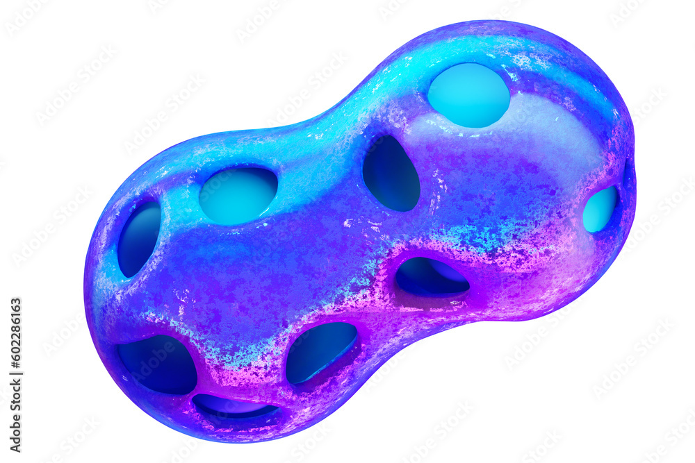 Bacteria under microscope. Visualization of probiotic cell. Beneficial ...