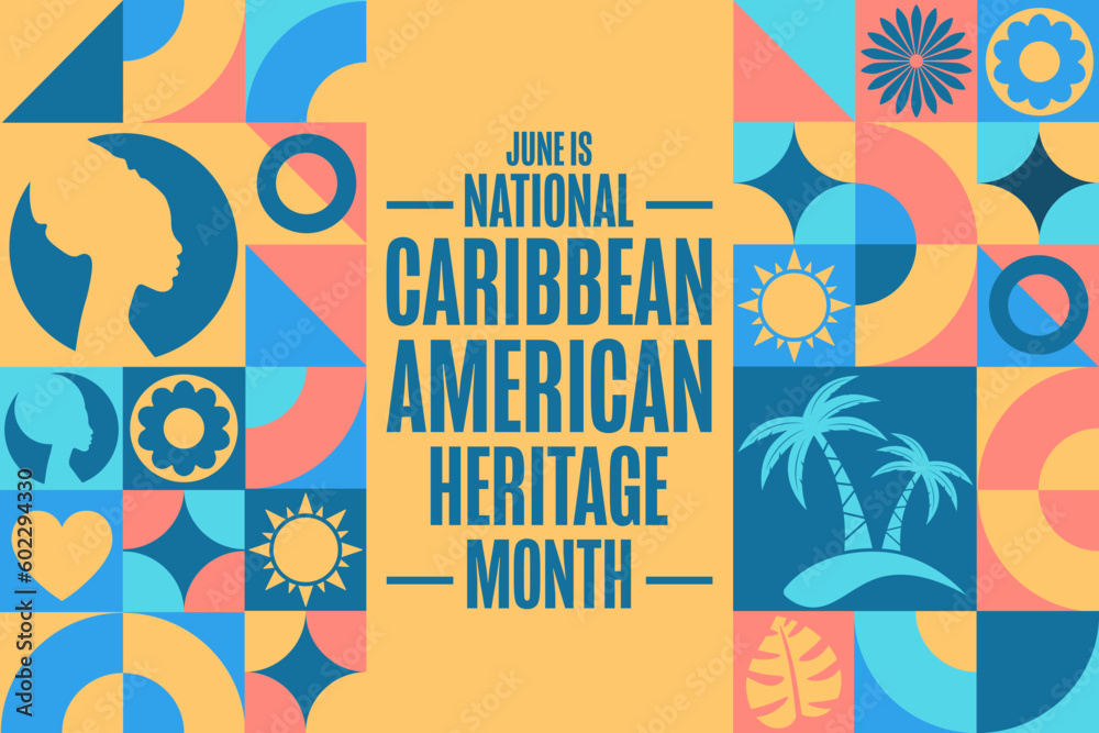 June is National Caribbean American Heritage Month. Holiday concept ...