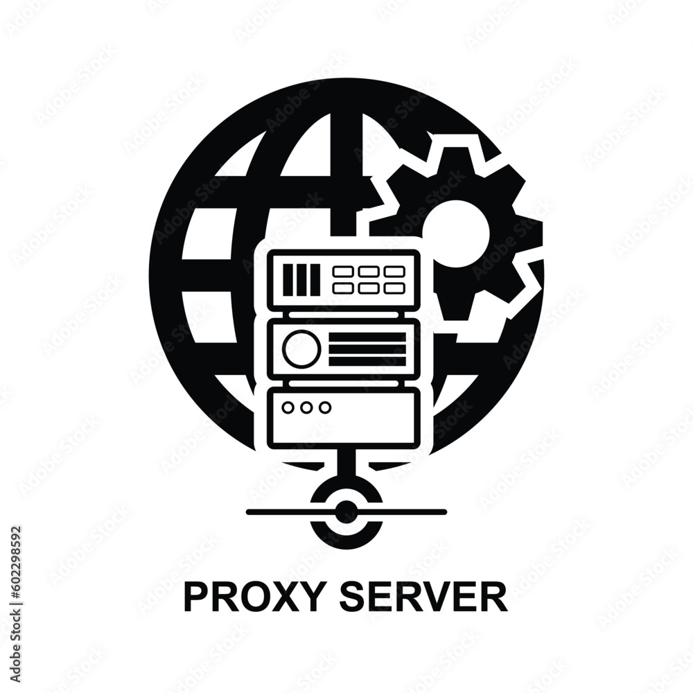 Proxy server icon. A proxy server is a system or router that provides a ...