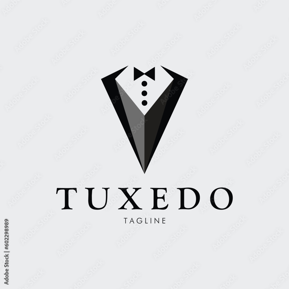 tuxedo logo vector illustration design for use brand identity initial ...