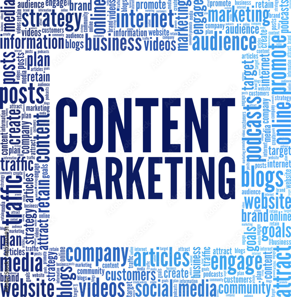 Content Marketing word cloud conceptual design isolated on white ...