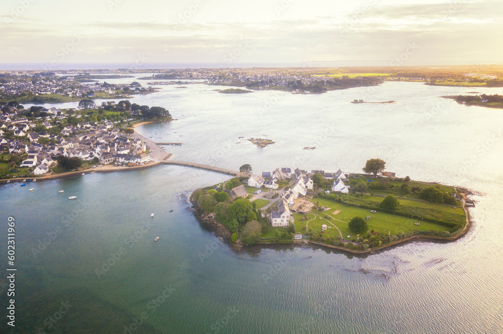 village de saint cado en Bretagne, vue aerienne Stock Photo | Adobe Stock