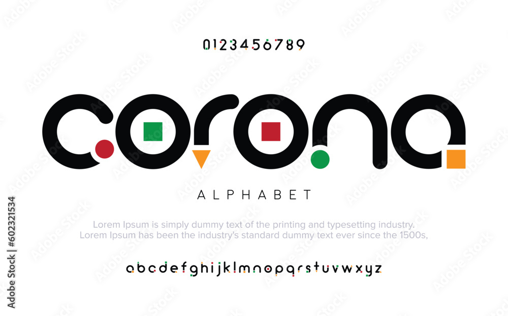 Corona Abstract logo font alphabet minimal modern urban fonts for logo ...